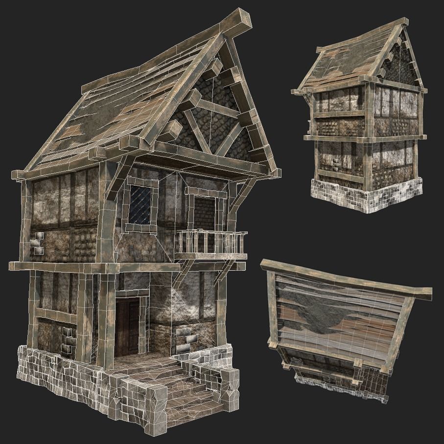 3D model Old Medieval Tavern VR / AR / low-poly | CGTrader