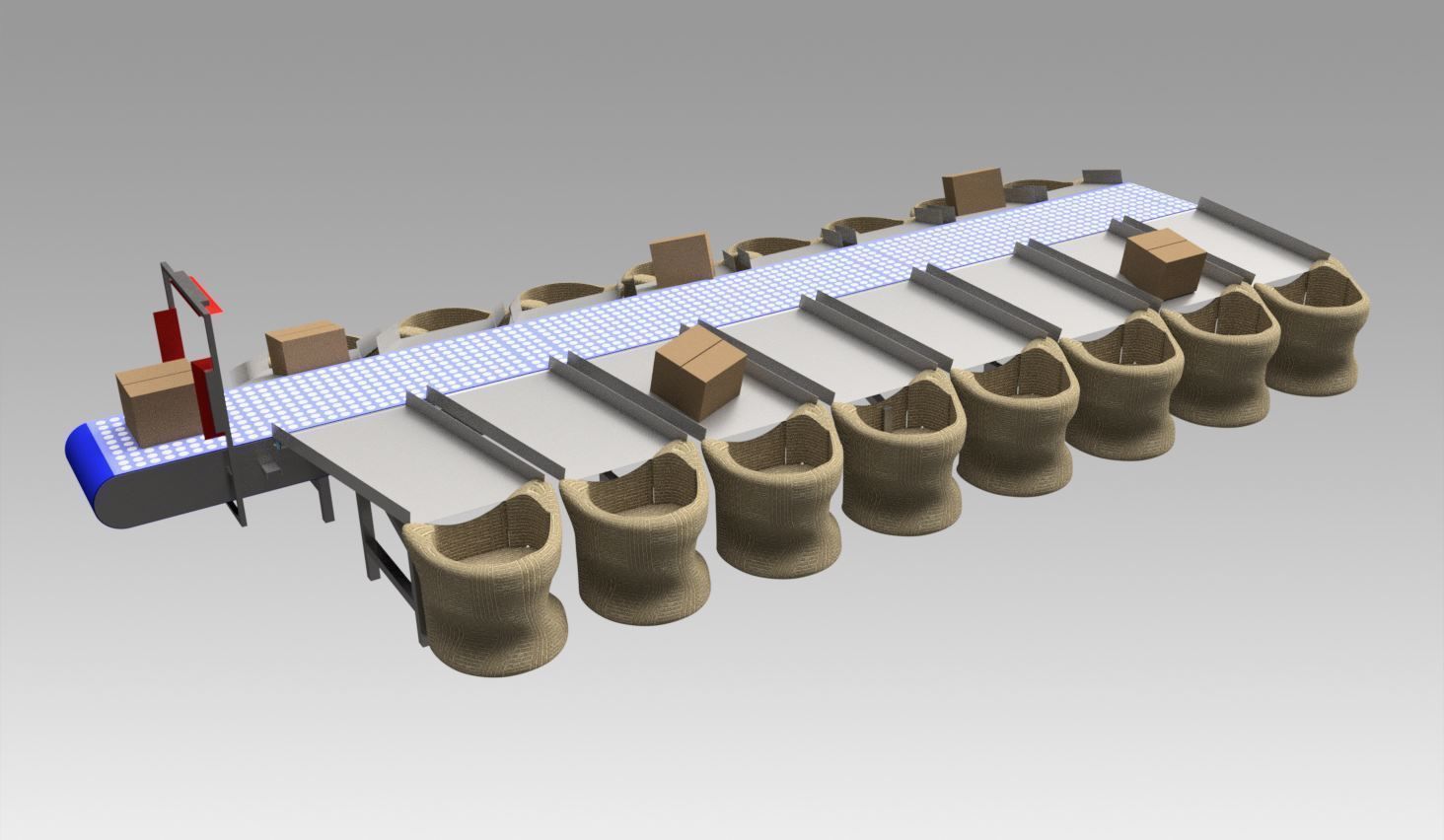 Conveyor sorter 3D model | CGTrader