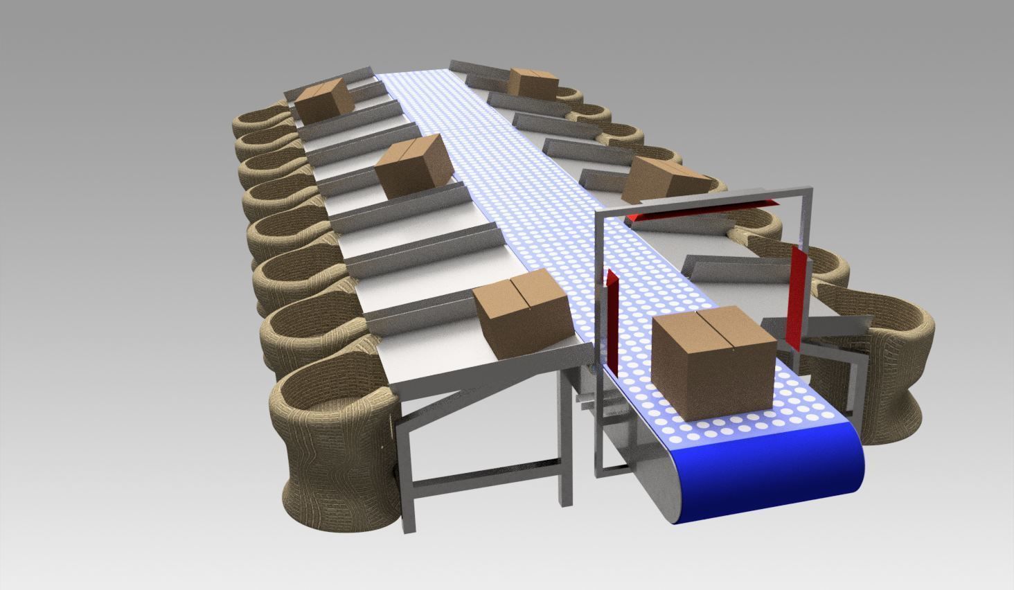 Conveyor sorter 3D model | CGTrader