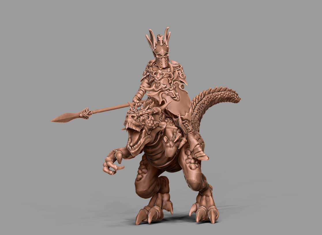 Knight Rider 3D print model - Tarasque Knight 35mm scale 3D model 3D ...