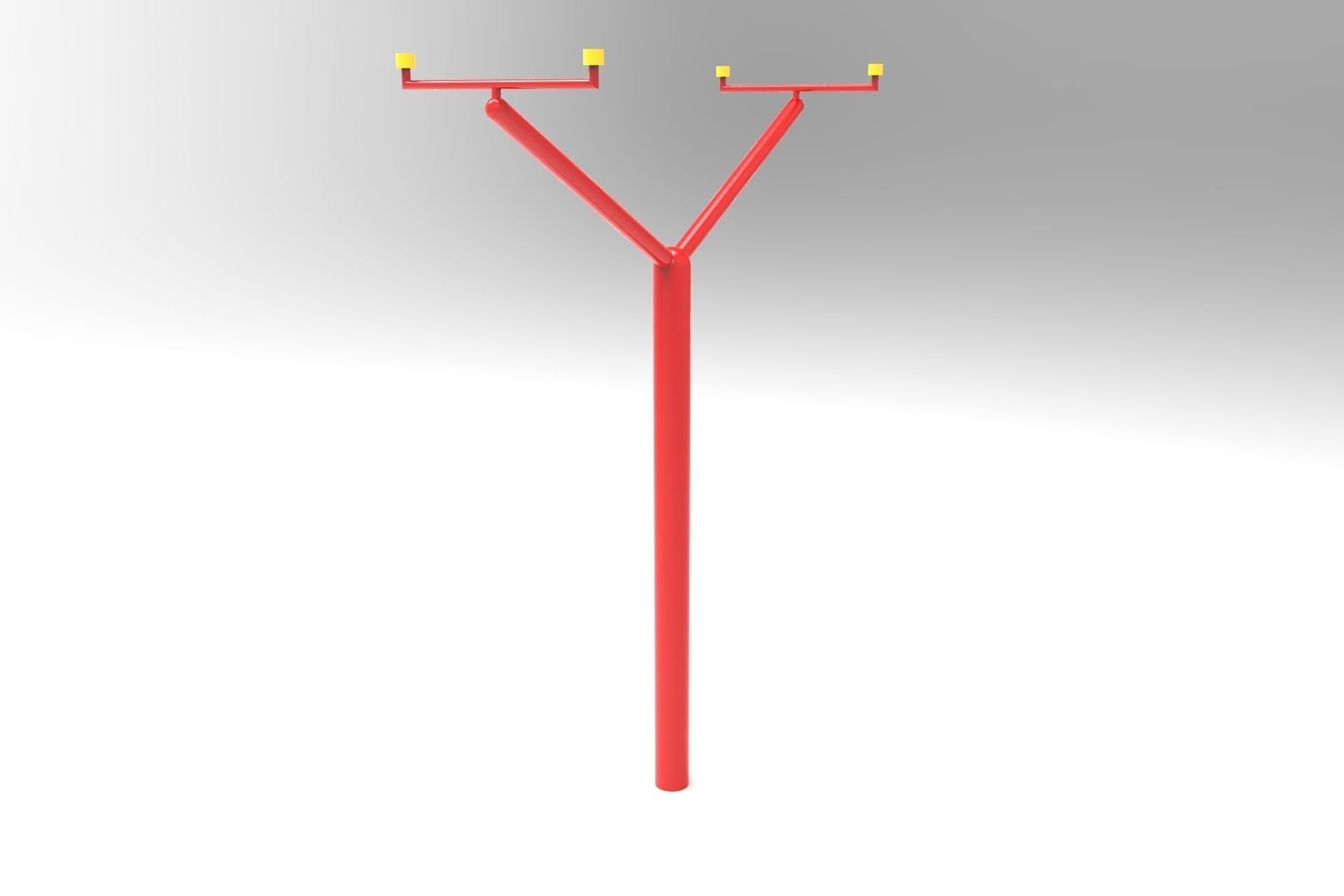 Y Column pole with two lights 3D model | CGTrader
