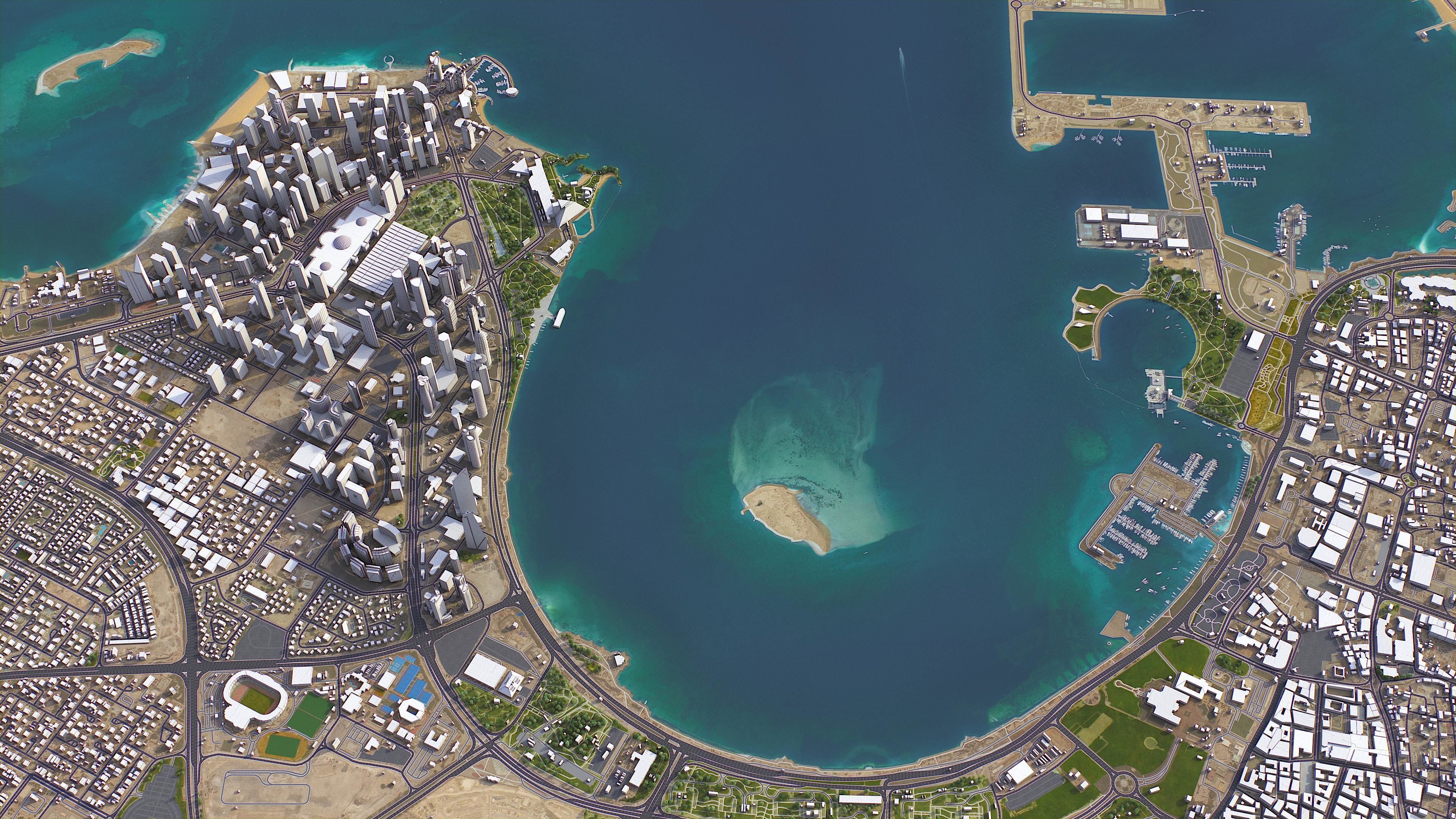 3D model Doha - 3D City Model VR / AR / low-poly | CGTrader