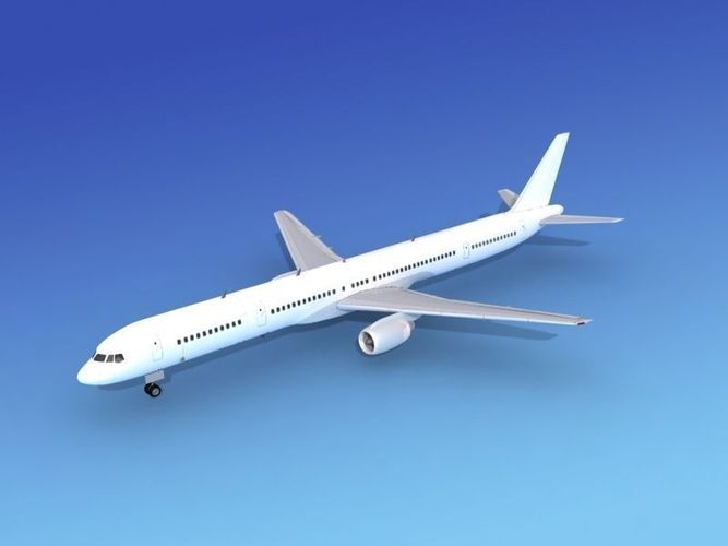 Boeing 757-300 Unmarked 4 3D Model rigged MAX OBJ 3DS LWO LW LWS DXF ...