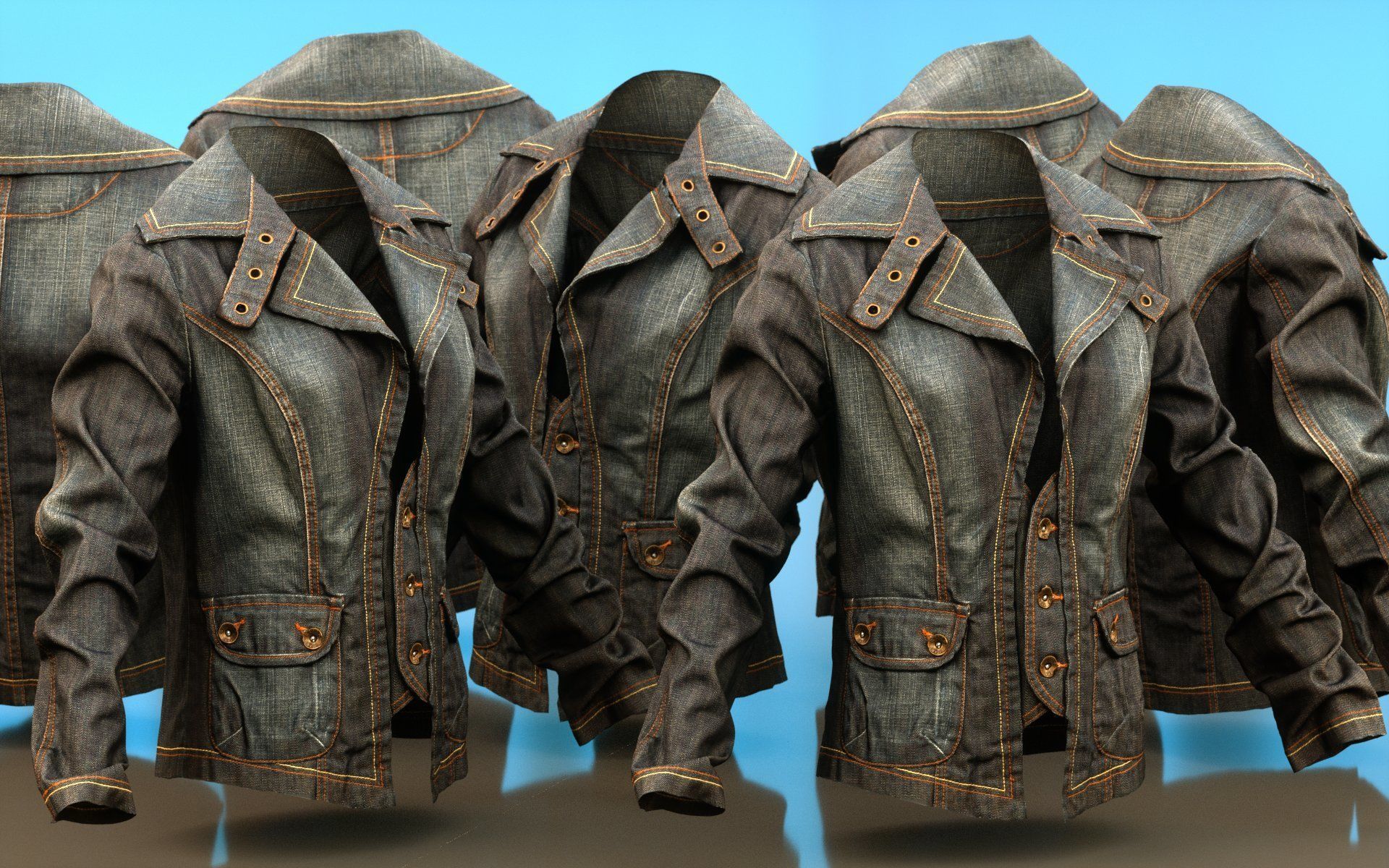 3D model Jeans Jacket Stylish Decorated VR / AR / low-poly | CGTrader