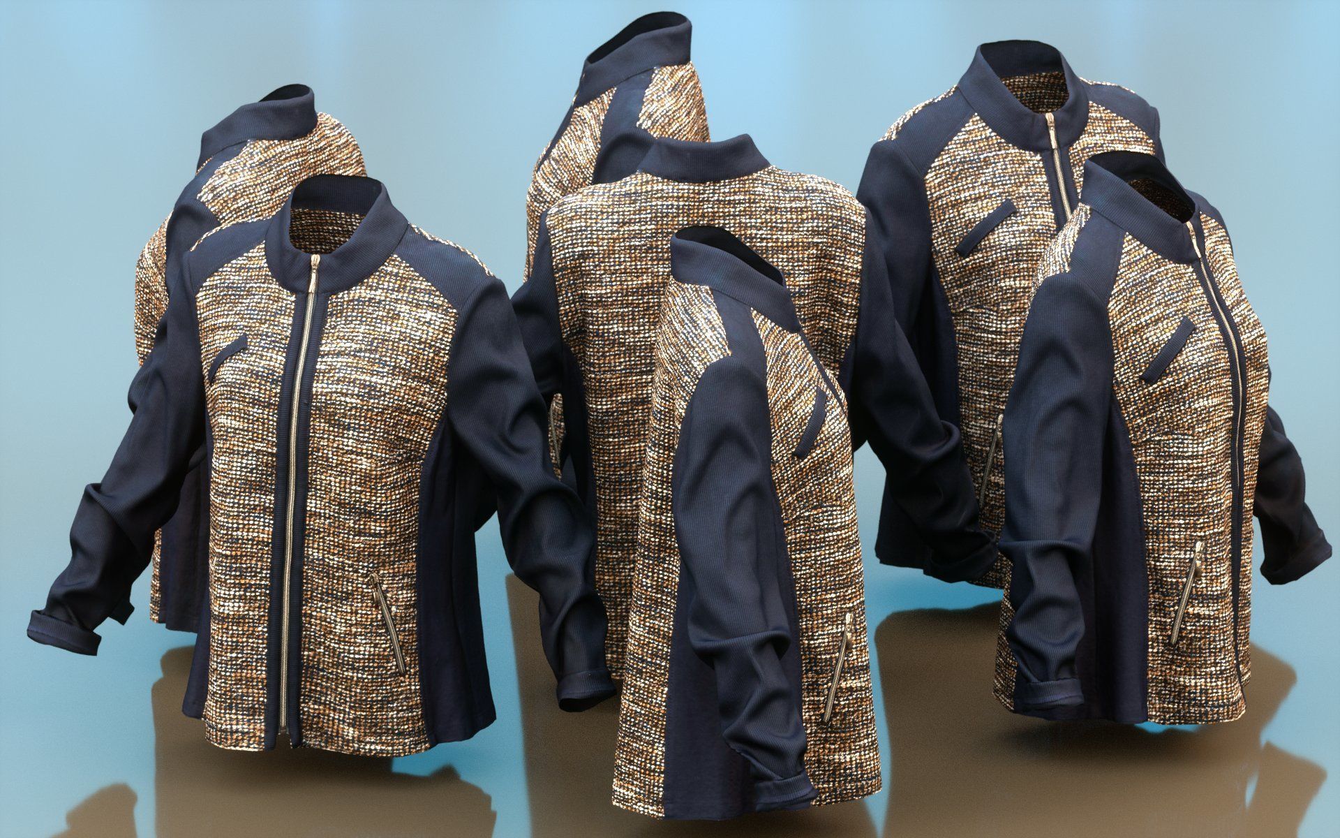 3D model Blue Decorated Jacket VR / AR / low-poly | CGTrader