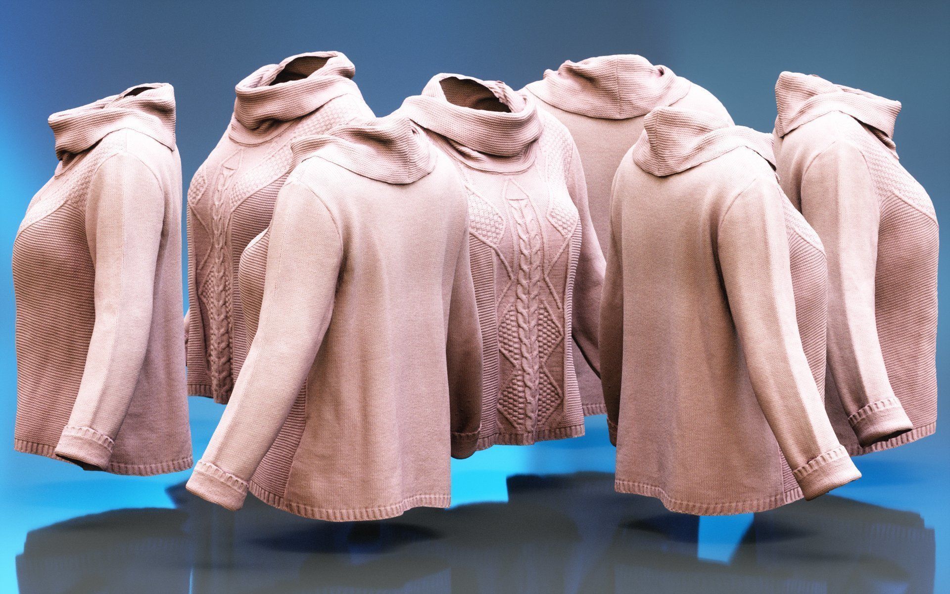 Pink Knit Wool Pull 3D model | CGTrader