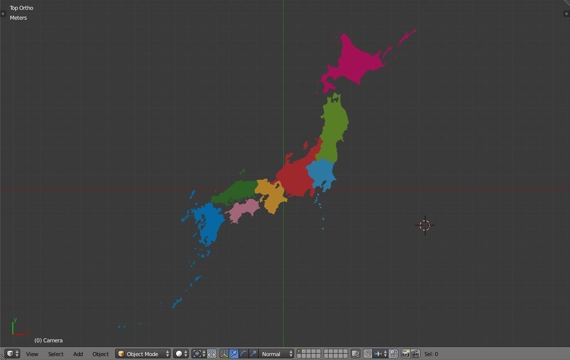 3D model Japan 3D Map with regions and 3D Map with prefectures VR / AR ...