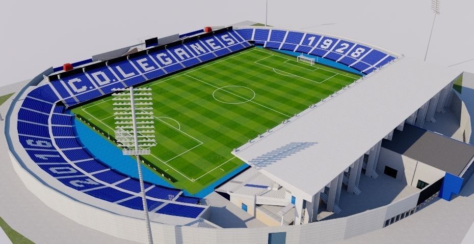 Estadio Municipal de Butarque - Leganes Madrid 3D model | CGTrader