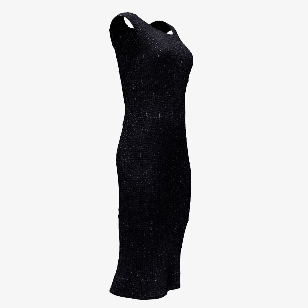 3D model Long Black Shiny Gala Dress VR / AR / low-poly | CGTrader