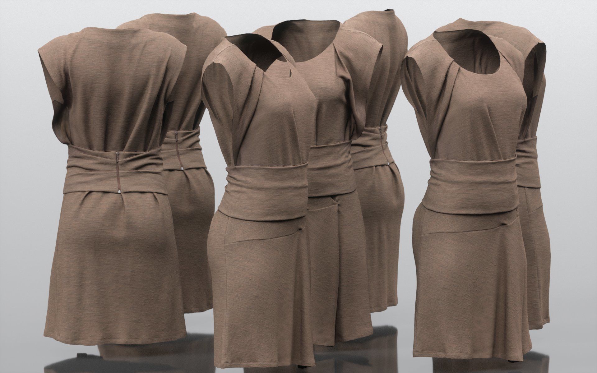 3D model Brown Tunic Dress VR / AR / low-poly | CGTrader