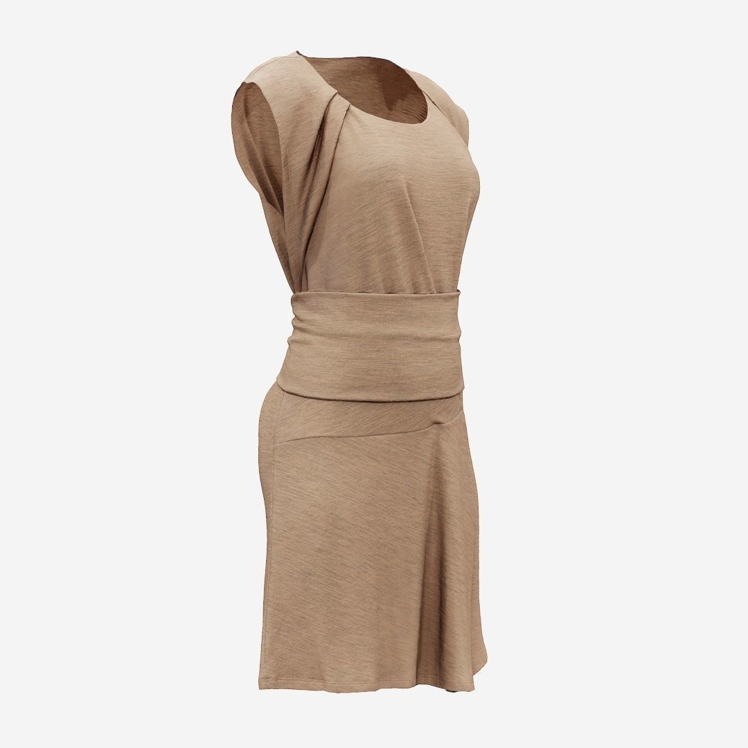 3D model Brown Tunic Dress VR / AR / low-poly | CGTrader