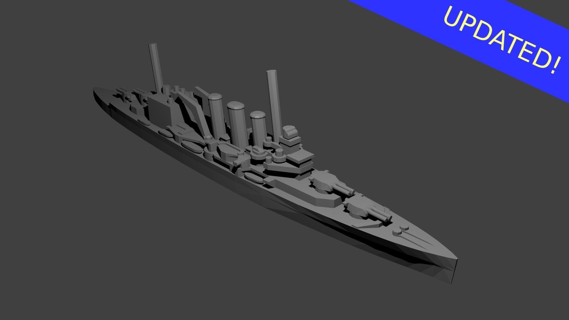 British County Kent Class Cruiser Warship 3D model 3D printable | CGTrader