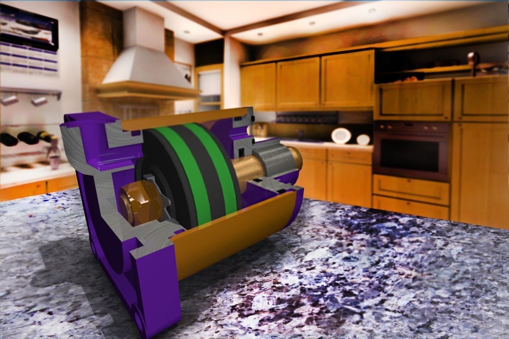 A hydrocylinder kitchen appliance on counter top free 3D model | CGTrader