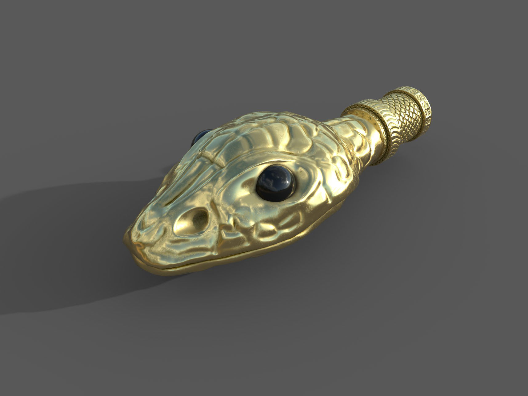 3D model Snake head ornament - LODs and PBR - GameReady VR / AR / low ...