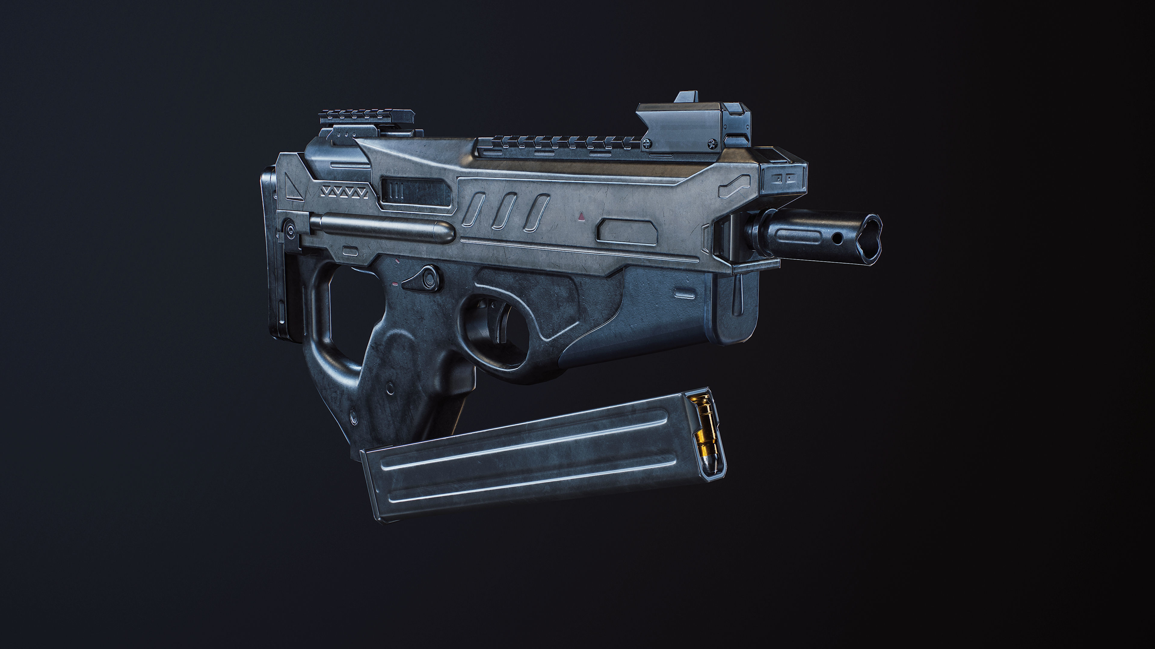 3D model SMG gun SCI-FI VR / AR / low-poly | CGTrader