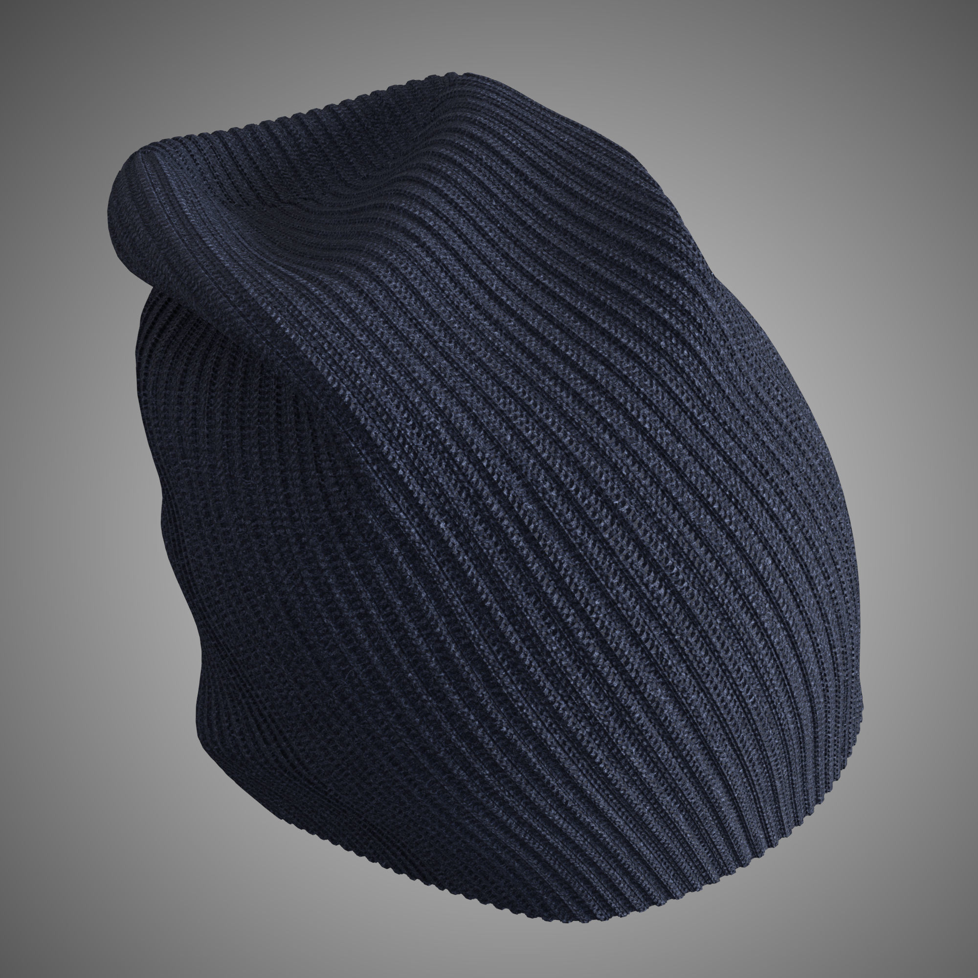 3D model Low poly cap navy beanie with orange tag VR / AR / low-poly ...