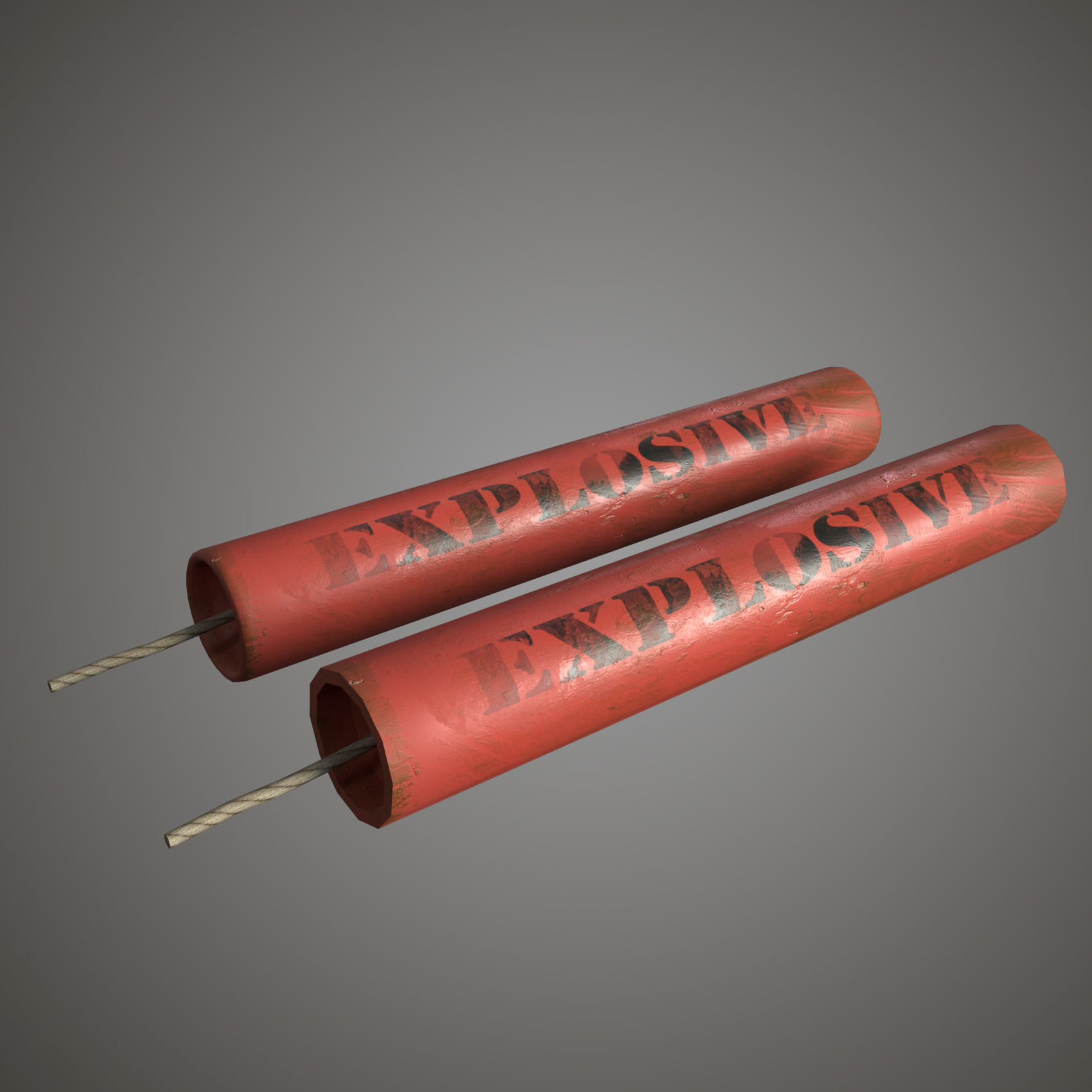 3D model dynamite tube with label VR / AR / low-poly | CGTrader