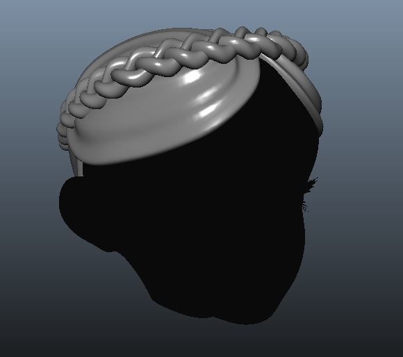 3D model Hair style for girl crown braid VR / AR / low-poly | CGTrader
