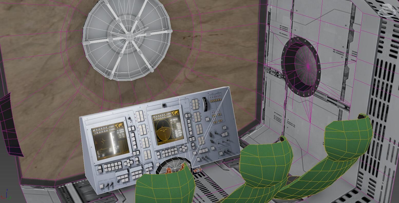 3D model SpaceCapsule control panel of spaceship VR / AR / low-poly ...