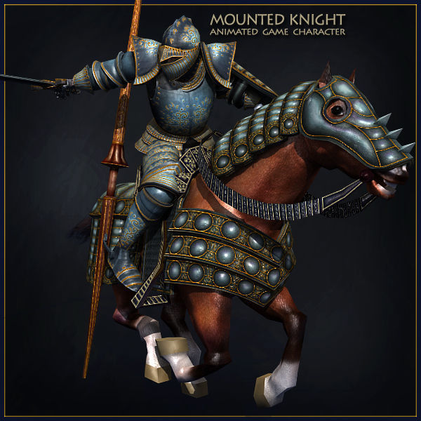 3D model Heavy Armored Knight Light Version VR / AR / low-poly rigged ...