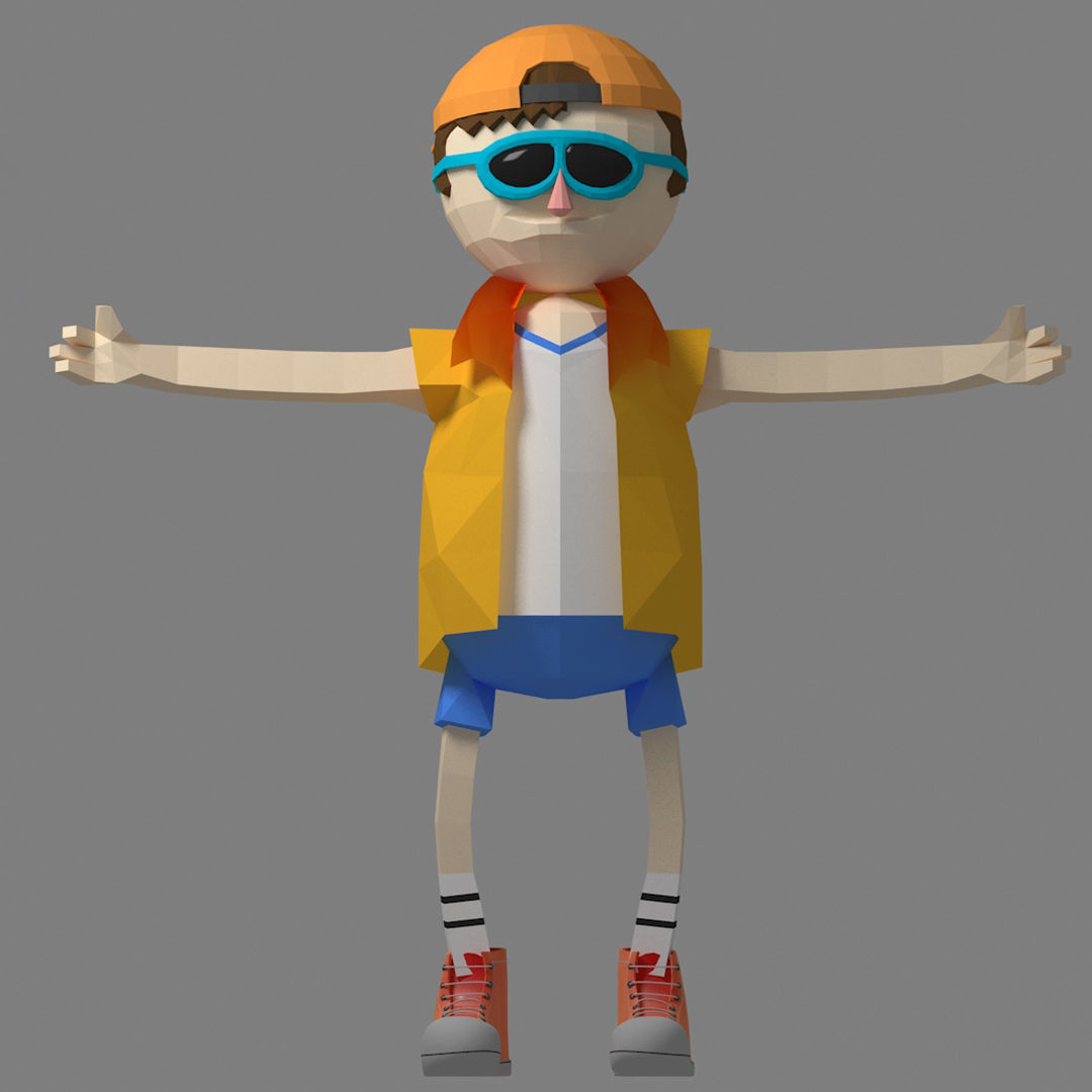3D model Men summer toon VR / AR / low-poly | CGTrader
