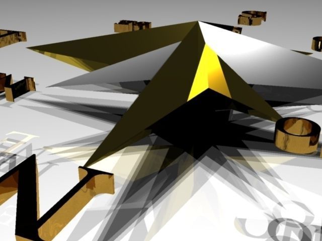 4 Directions compass 3D model rigged | CGTrader