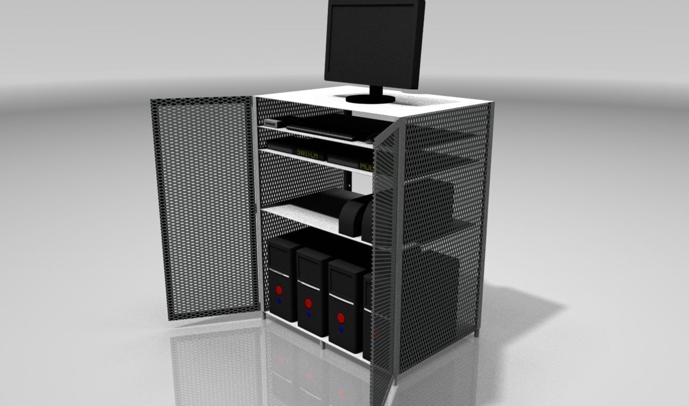 Security Bench for Micro Computers free 3D model | CGTrader