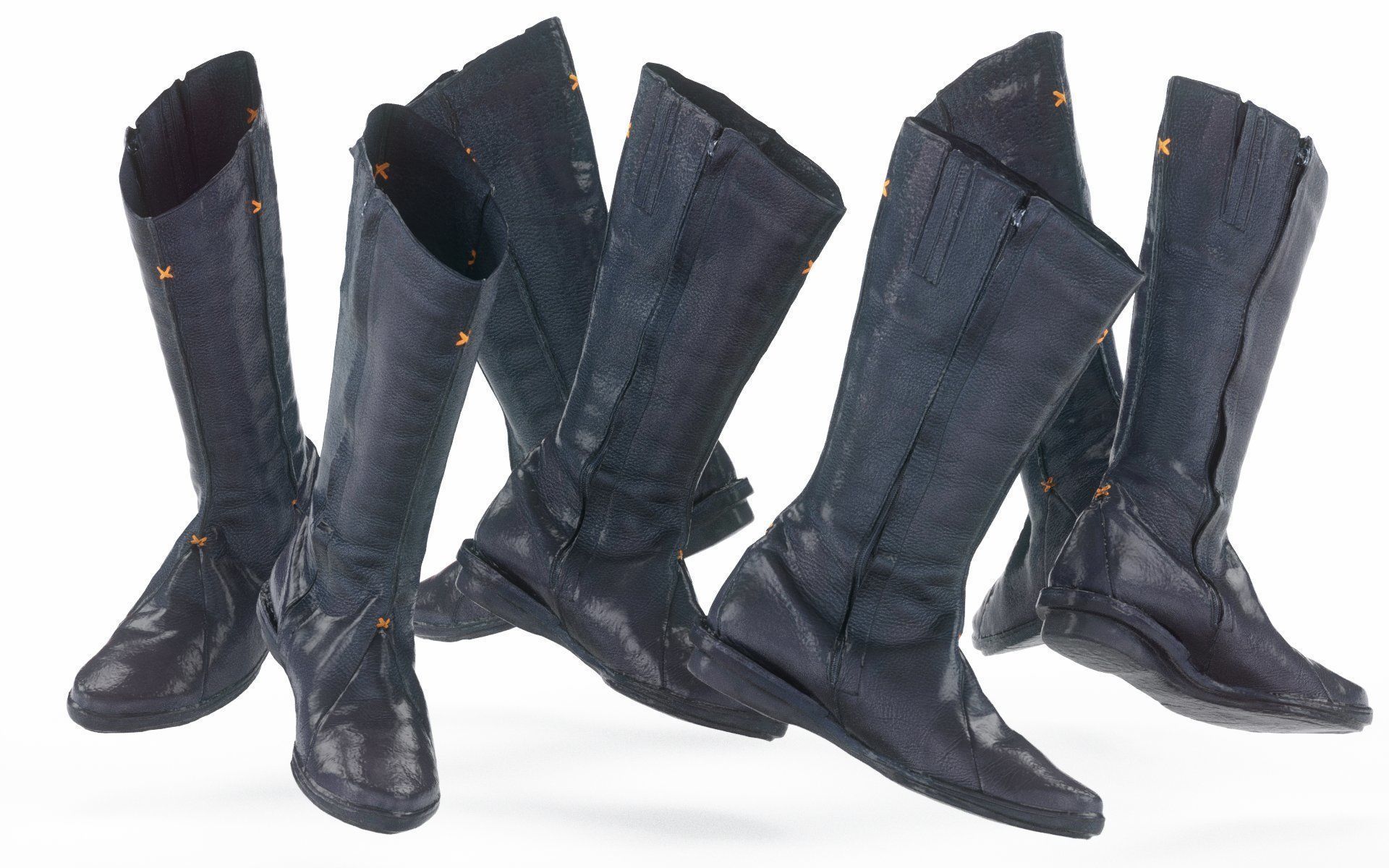 3D model Black Leather Motorcycle Boot VR / AR / low-poly | CGTrader