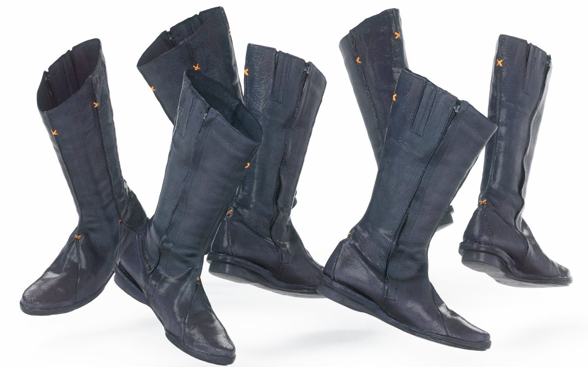 3D model Black Leather Motorcycle Boot VR / AR / low-poly | CGTrader