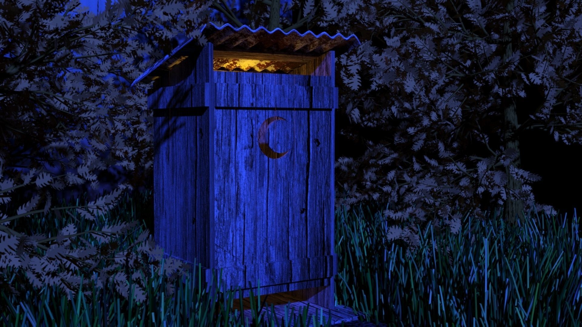 Old wooden rustic outhouse free 3D model | CGTrader