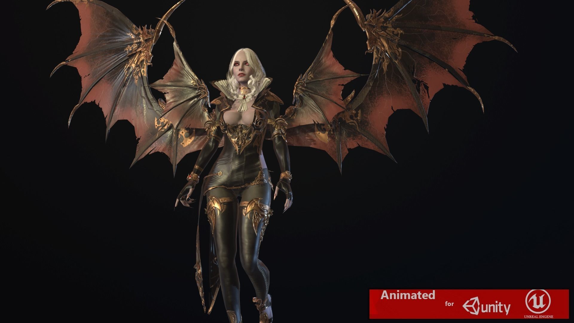 3D model Vampire girl remastered VR / AR / low-poly rigged animated ...