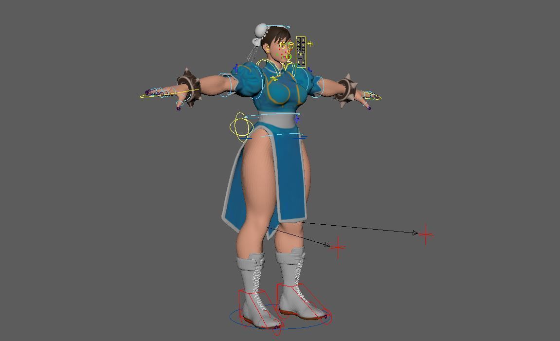 Street Fighter Chun Li - 3D Production Model Rigged 3D model rigged ...
