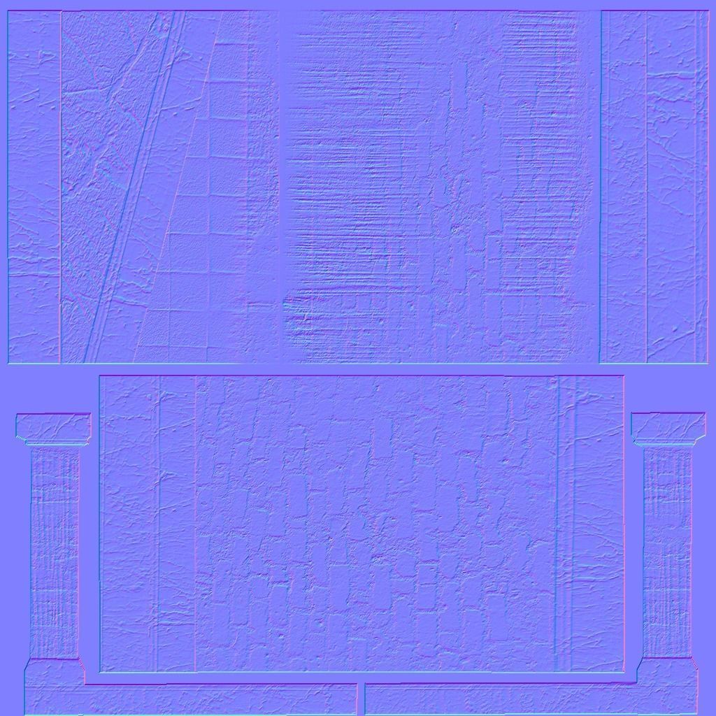 Low Poly Game Ready Modular Wall Pack free VR / AR / low-poly 3D model ...