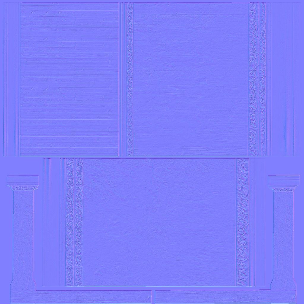 Low Poly Game Ready Modular Wall Pack free VR / AR / low-poly 3D model ...