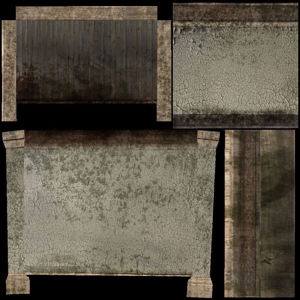 Low Poly Game Ready Modular Wall Pack free VR / AR / low-poly 3D model ...