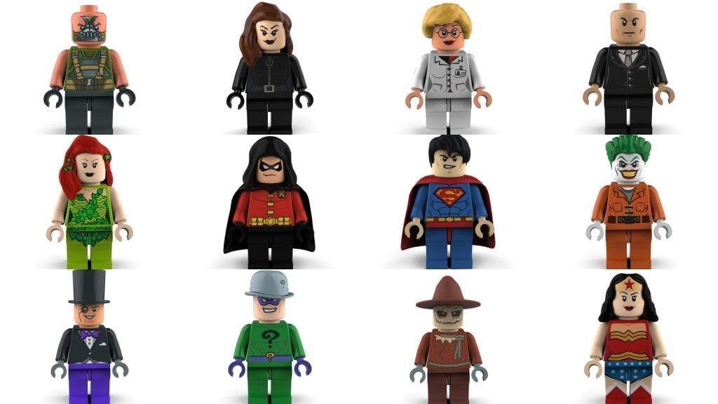 Movie Characters Brick Minifigures - DC Comics 3D Model Collection ...
