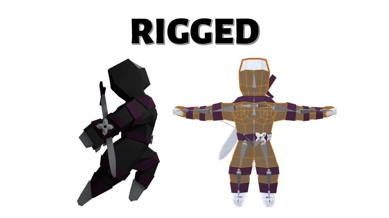 3D model Origami ninja RIGGED VR / AR / low-poly rigged | CGTrader