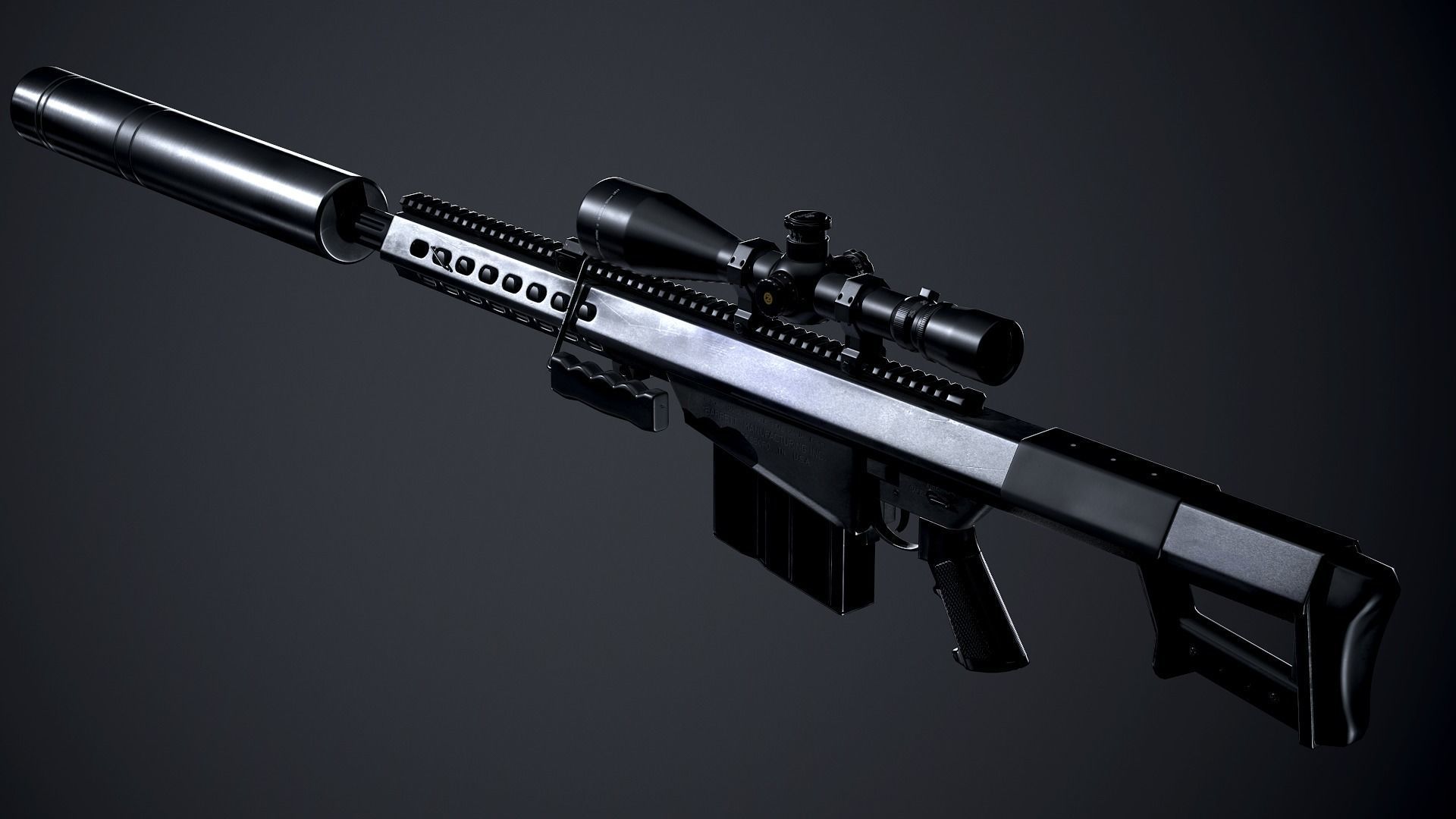 3D model Barret M82A1 PBR VR / AR / low-poly | CGTrader