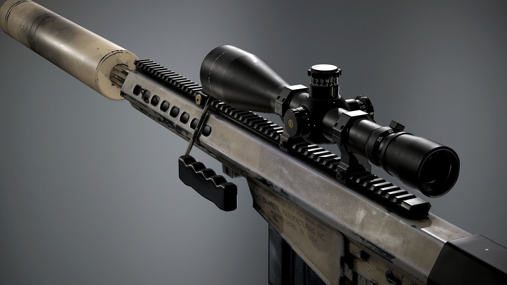 3D model Barret M82A1 PBR VR / AR / low-poly | CGTrader