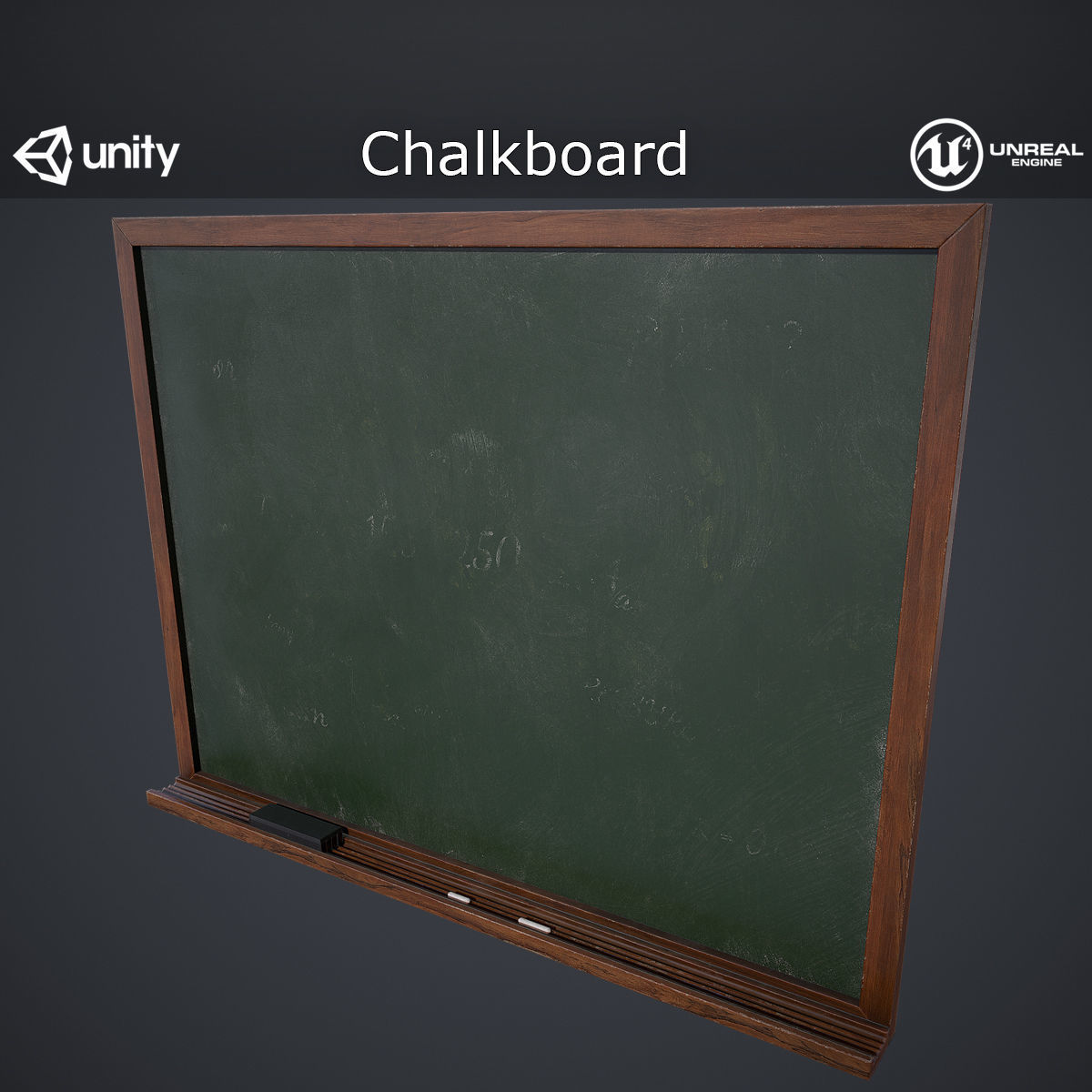 3D model Chalkboard blackboard VR / AR / low-poly | CGTrader