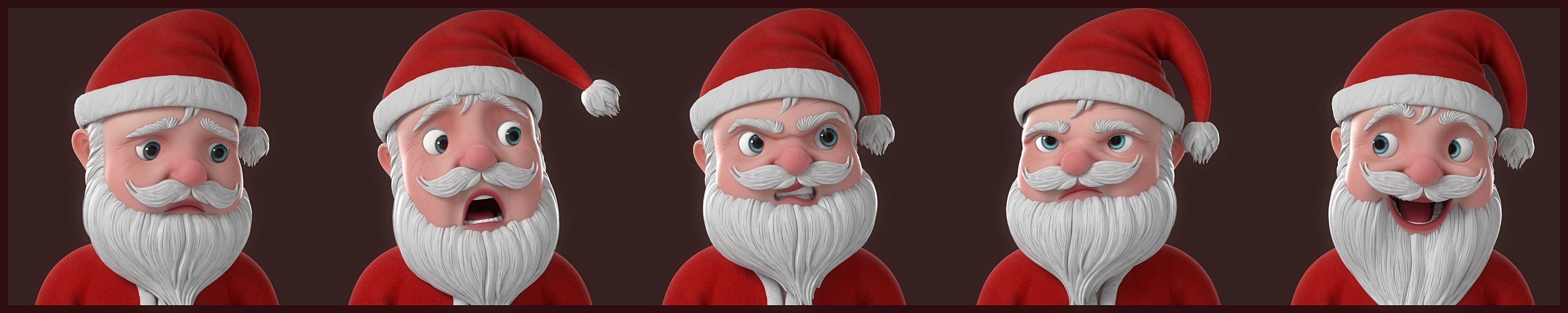 Cartoon Santa Claus Rigged 3D model rigged | CGTrader