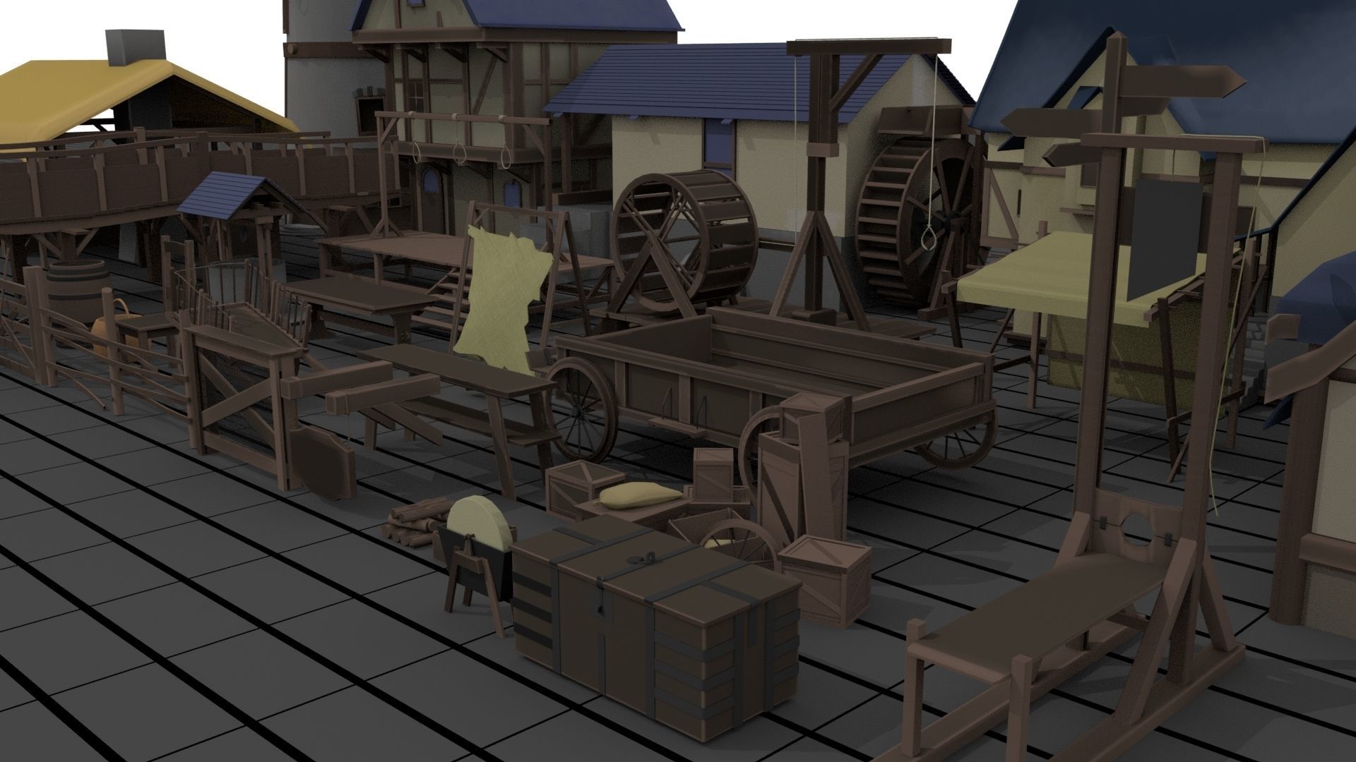 3D model Medieval Low poly pack VR / AR / low-poly | CGTrader