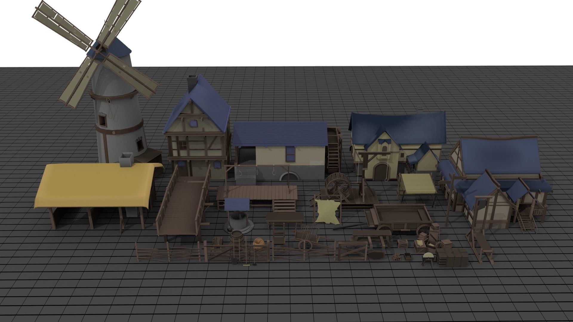 3D model Medieval Low poly pack VR / AR / low-poly | CGTrader