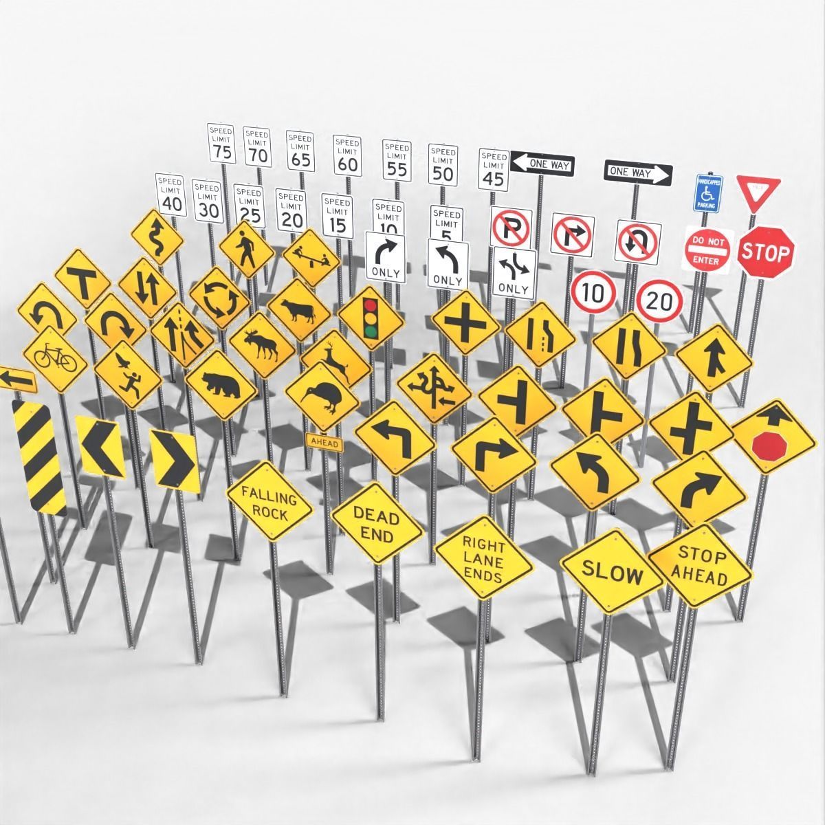 Street Signs Collection 3D model | CGTrader