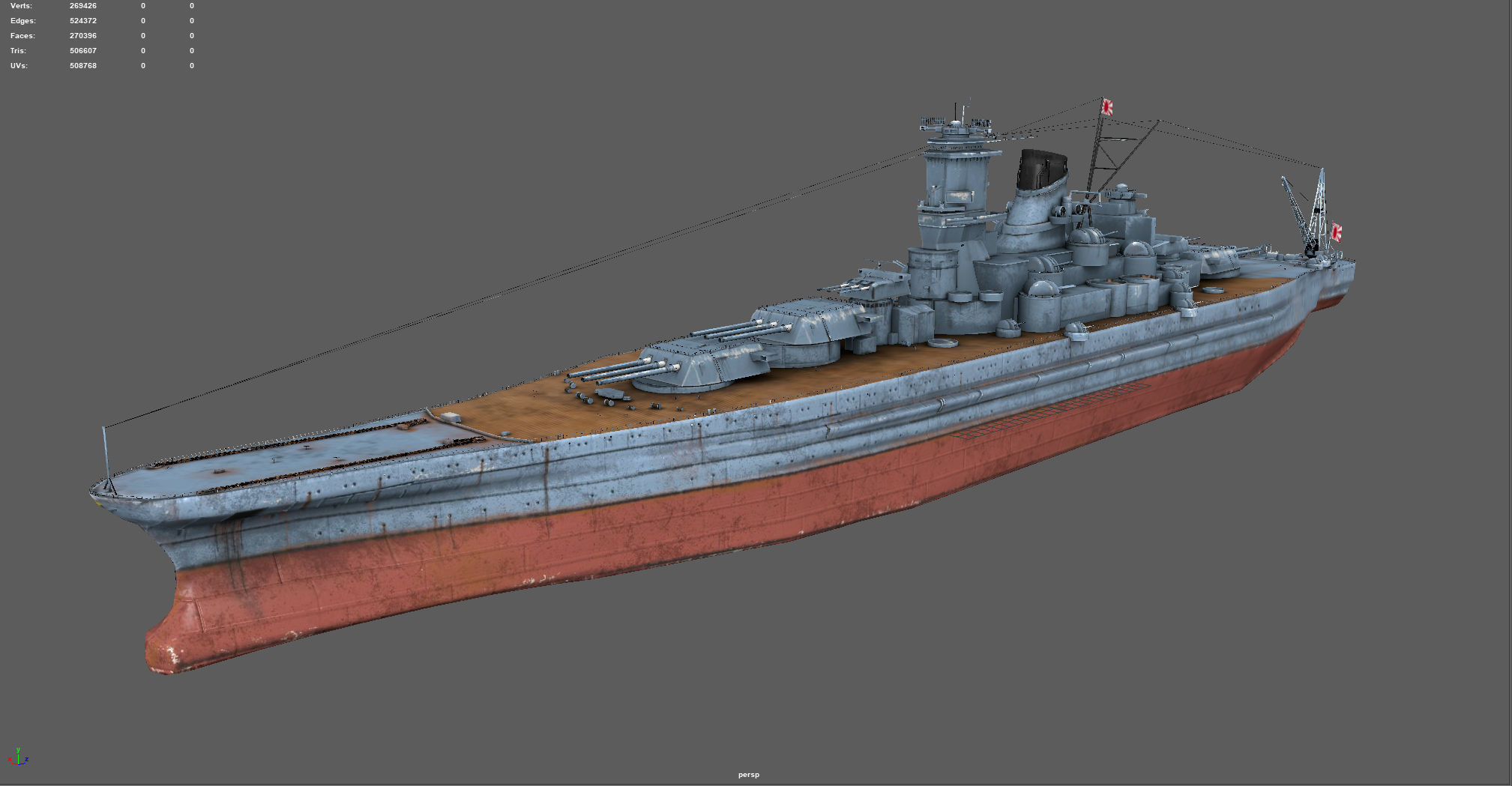 Japanese battleship Musashi 3D model | CGTrader