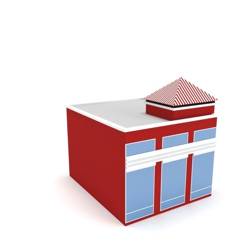 3D model Low Poly KFC Building VR / AR / low-poly | CGTrader