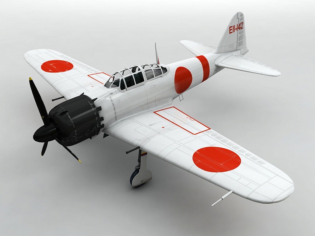 3D model A6M5 Zero Aircraft White VR / AR / low-poly | CGTrader