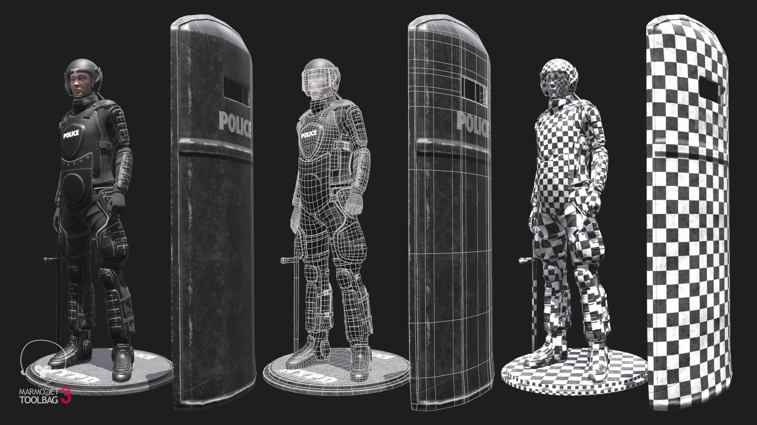 3D model Riot Armor VR / AR / low-poly rigged animated | CGTrader