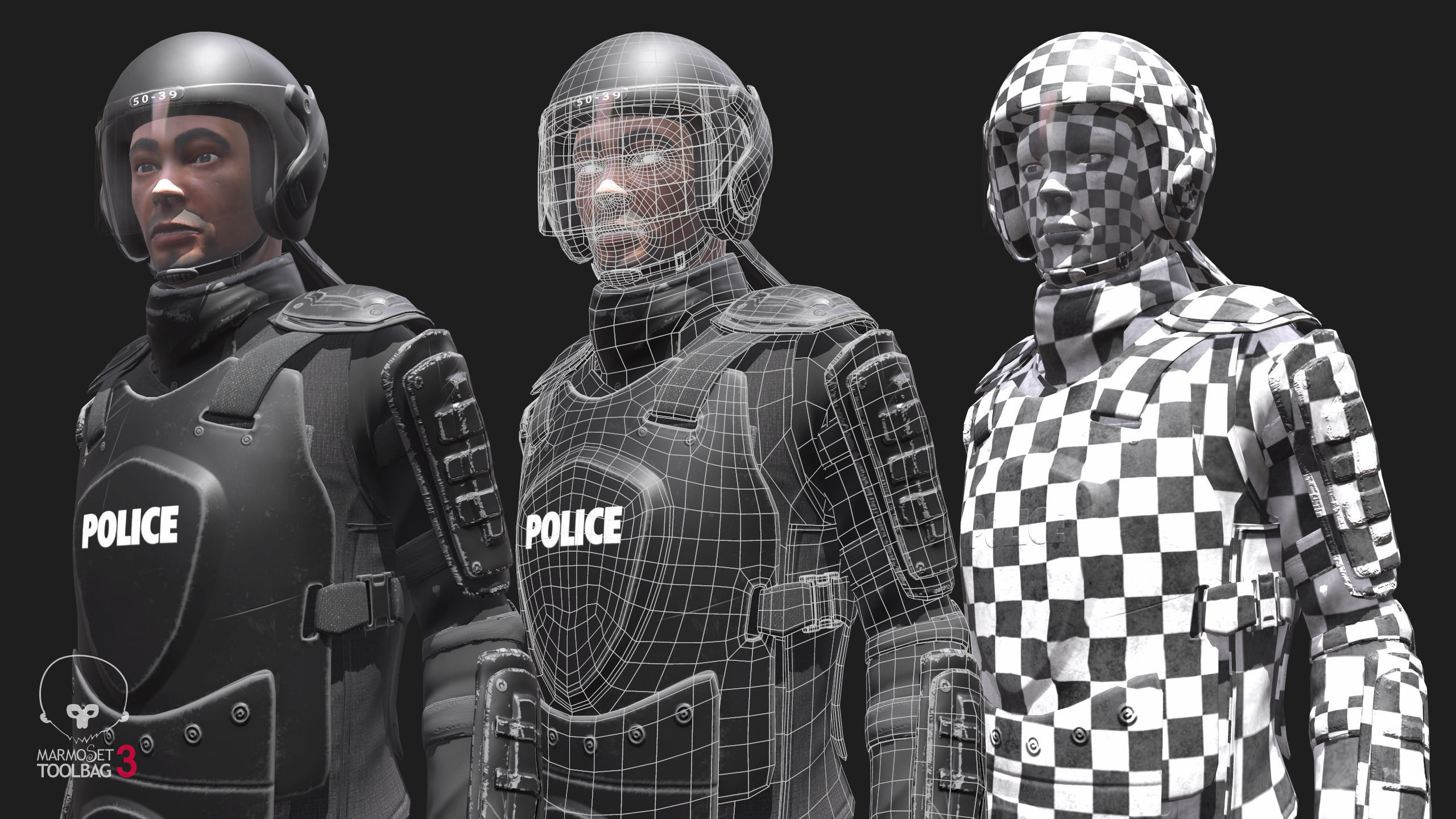 3D model Riot Armor VR / AR / low-poly rigged animated | CGTrader