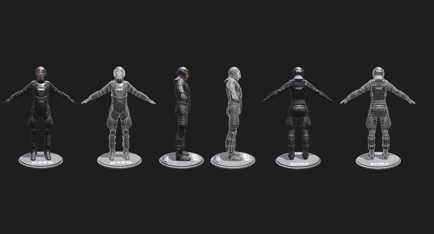 3D model Riot Armor VR / AR / low-poly rigged animated | CGTrader